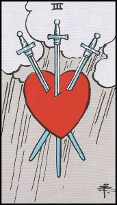 Tres de Espadas Tarot 】☀️️ Baraja Española, Marsella o Rider